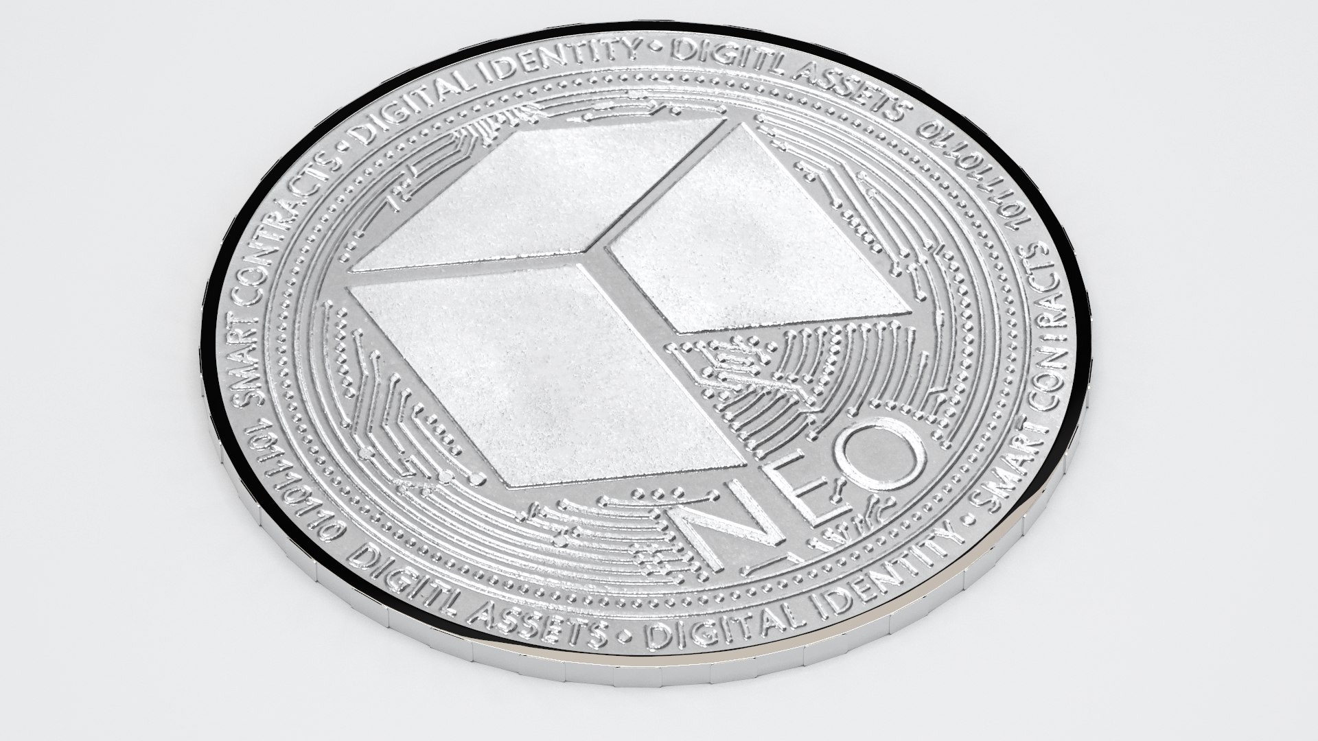 3D Silver NEO Coin - TurboSquid 2399156