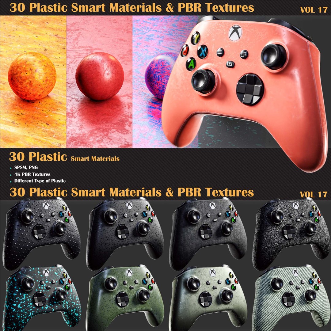 30 Plastic Smart Materials PBR Textures - Vol 17 3D Model - TurboSquid ...