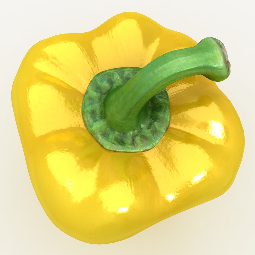 realistic pepper yellow 3d model