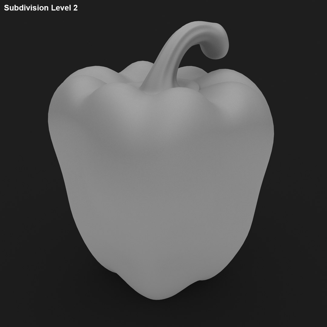 realistic pepper yellow 3d model