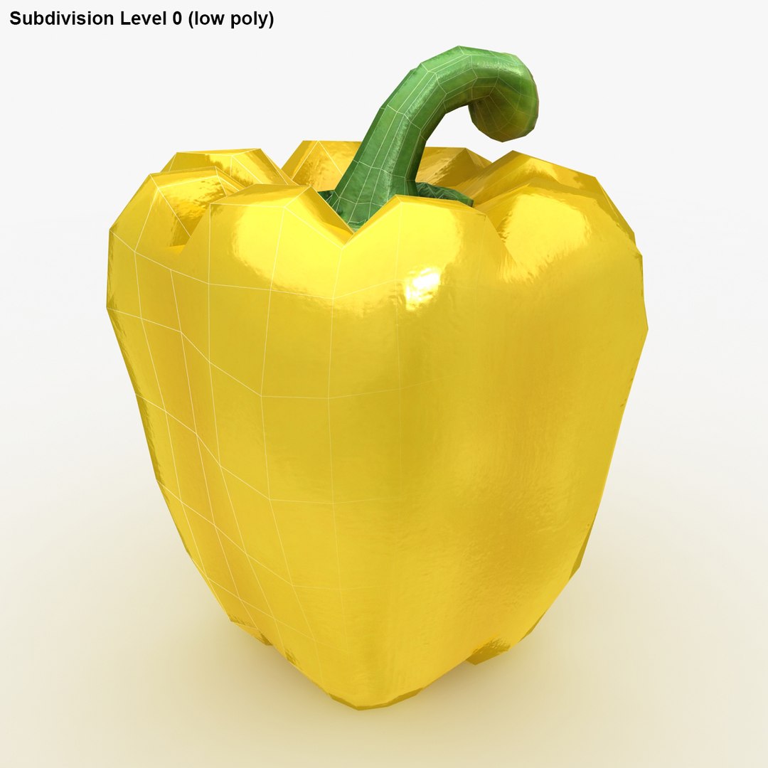 realistic pepper yellow 3d model