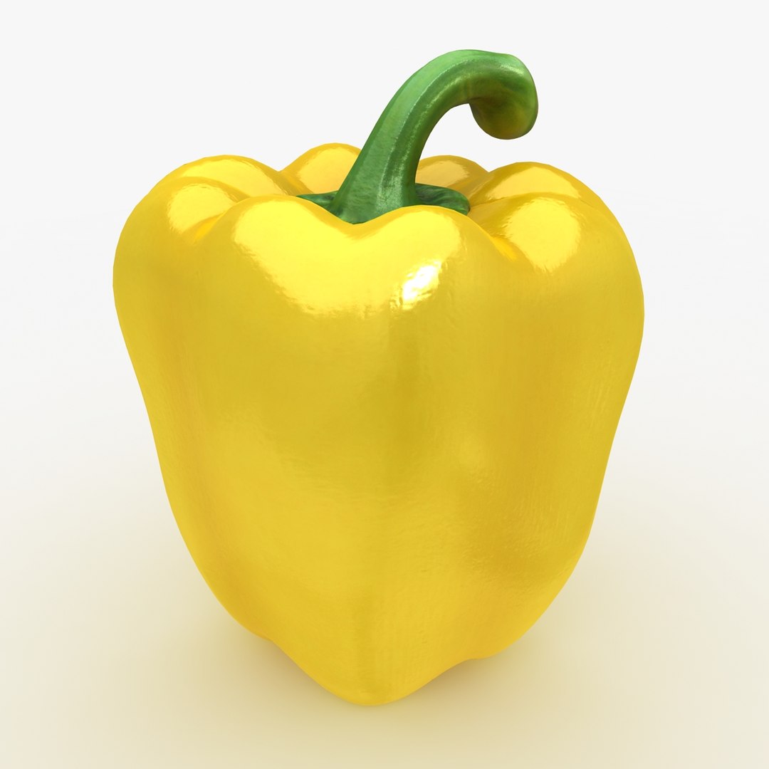 realistic pepper yellow 3d model