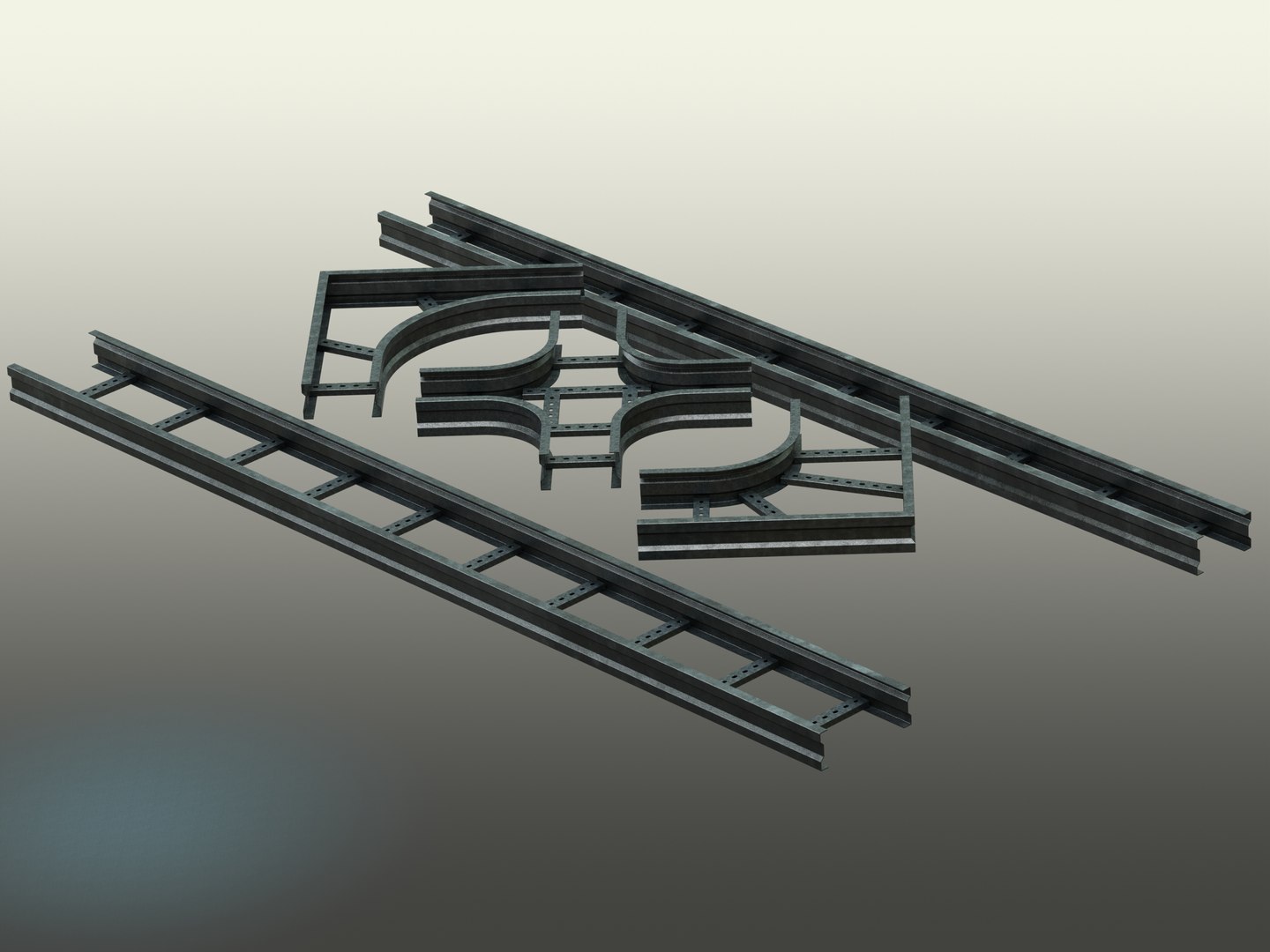 Standard Steel Ladder Type Cable Trays 3D Model - TurboSquid 2176363