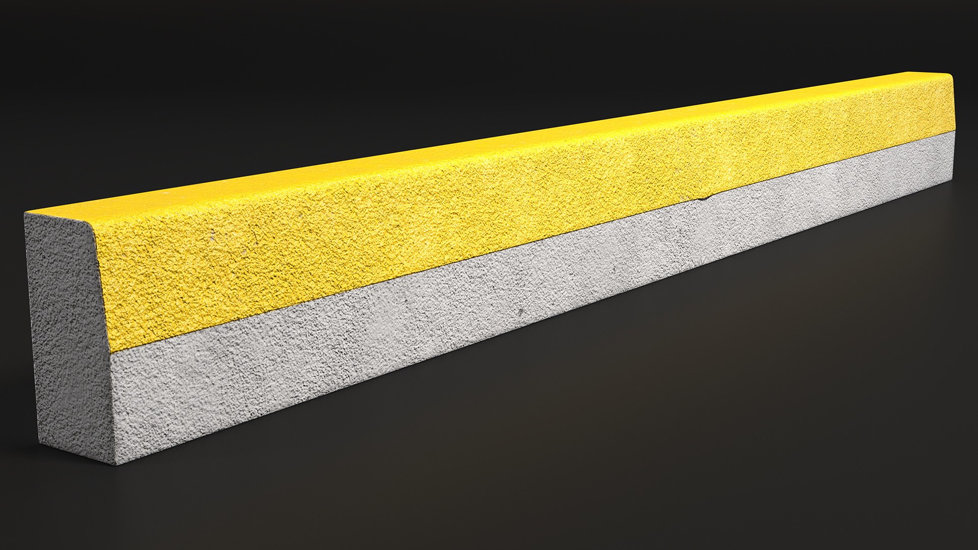 3D Road Curb 3m Yellow Model - TurboSquid 2028882