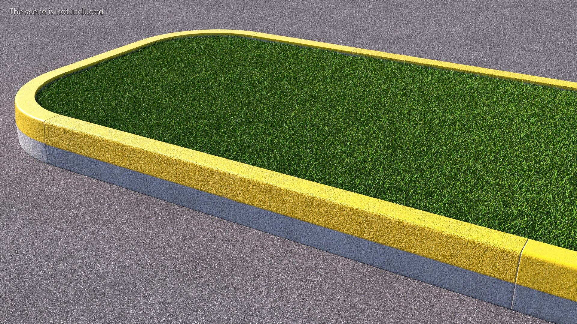 3D Road Curb 3m Yellow Model - TurboSquid 2028882