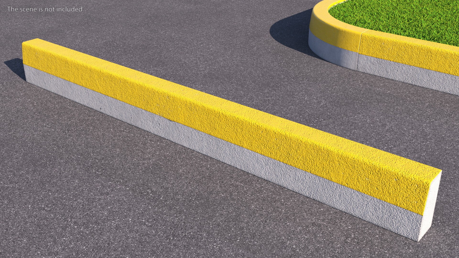 3D Road Curb 3m Yellow Model - TurboSquid 2028882