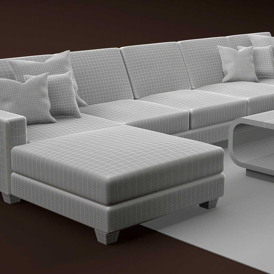realistic modern sofa 3d model