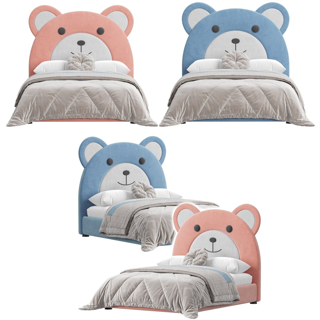 Teddy Bear Kids Bed 3D - TurboSquid 2173345