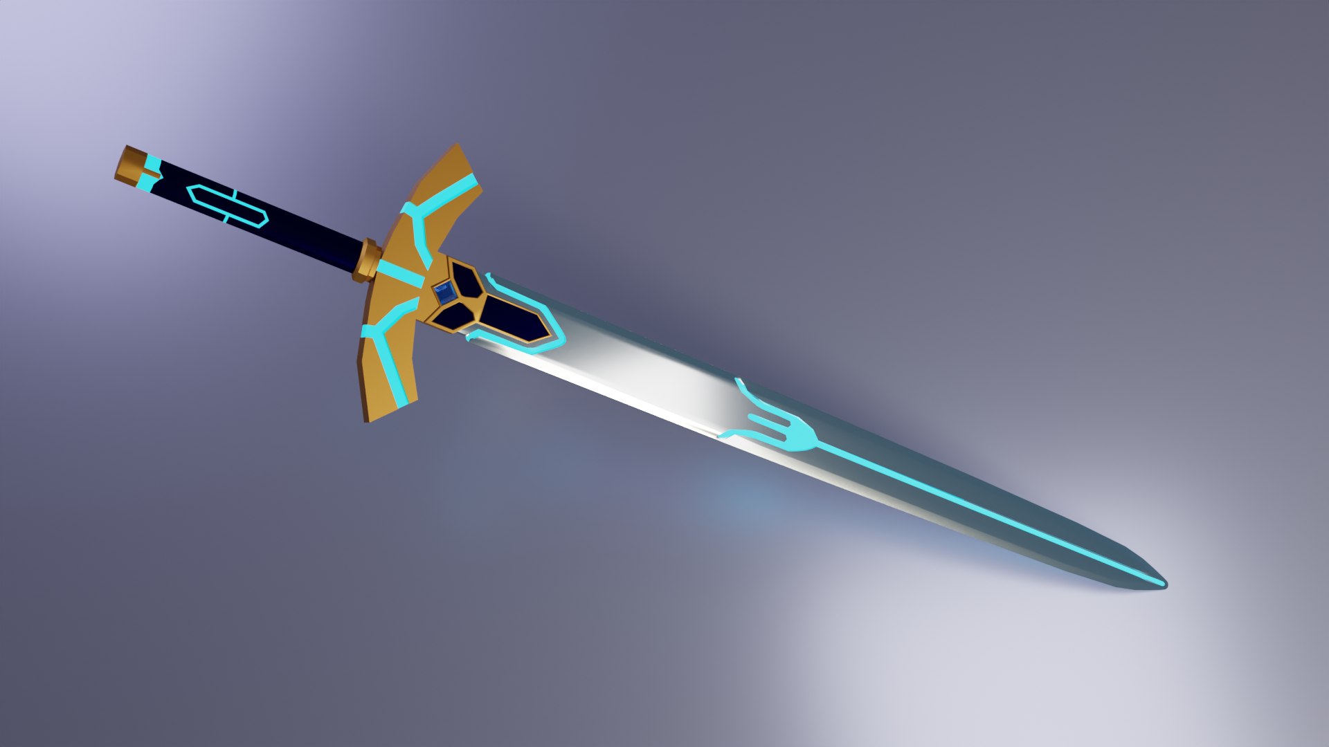 Blue Sword 3D Model - TurboSquid 1841116