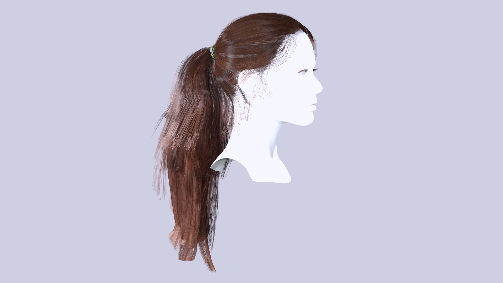 3D Realistic Female Ponytail Hair - TurboSquid 2131747