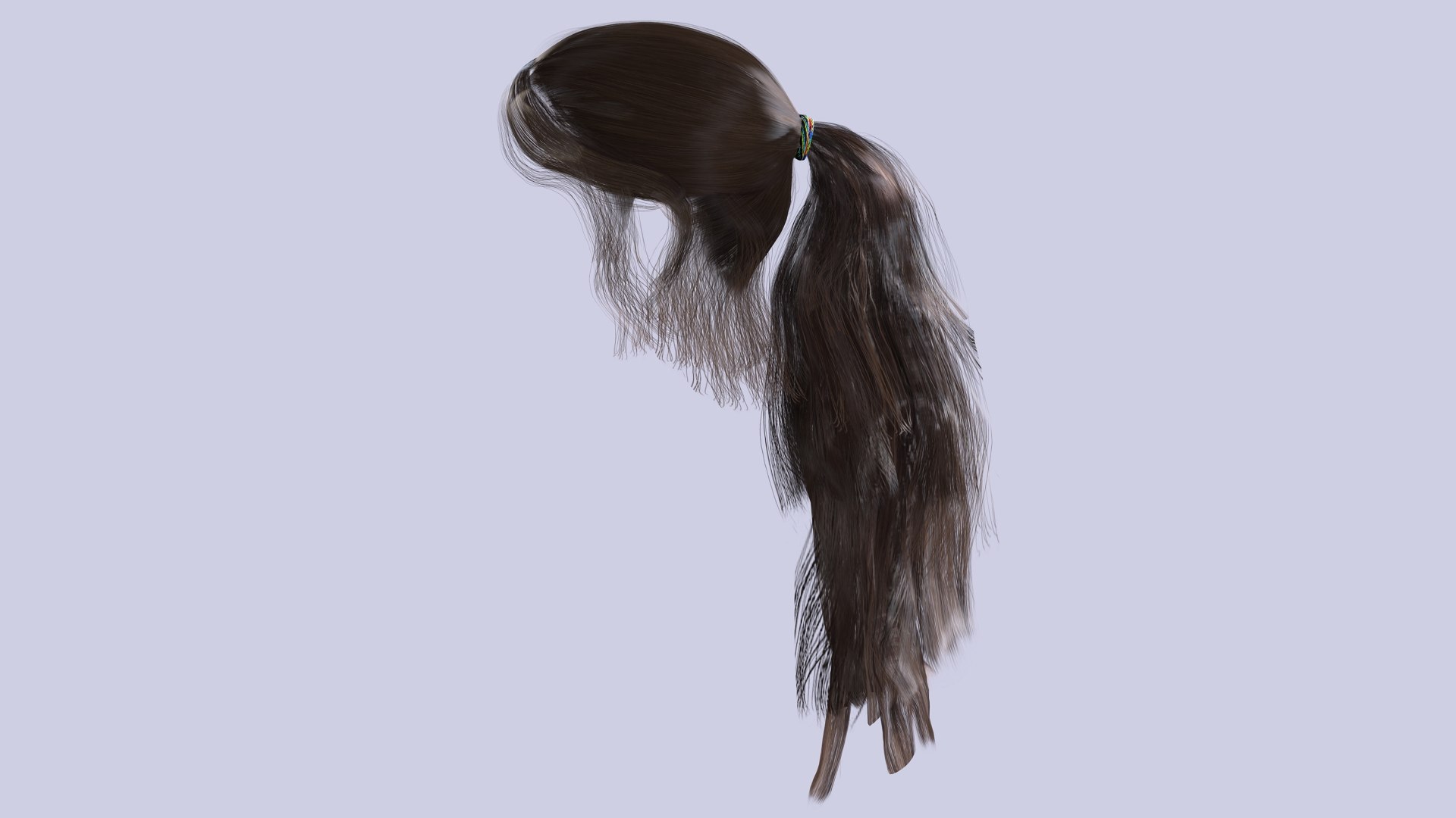 3D Realistic Female Ponytail Hair - TurboSquid 2131747