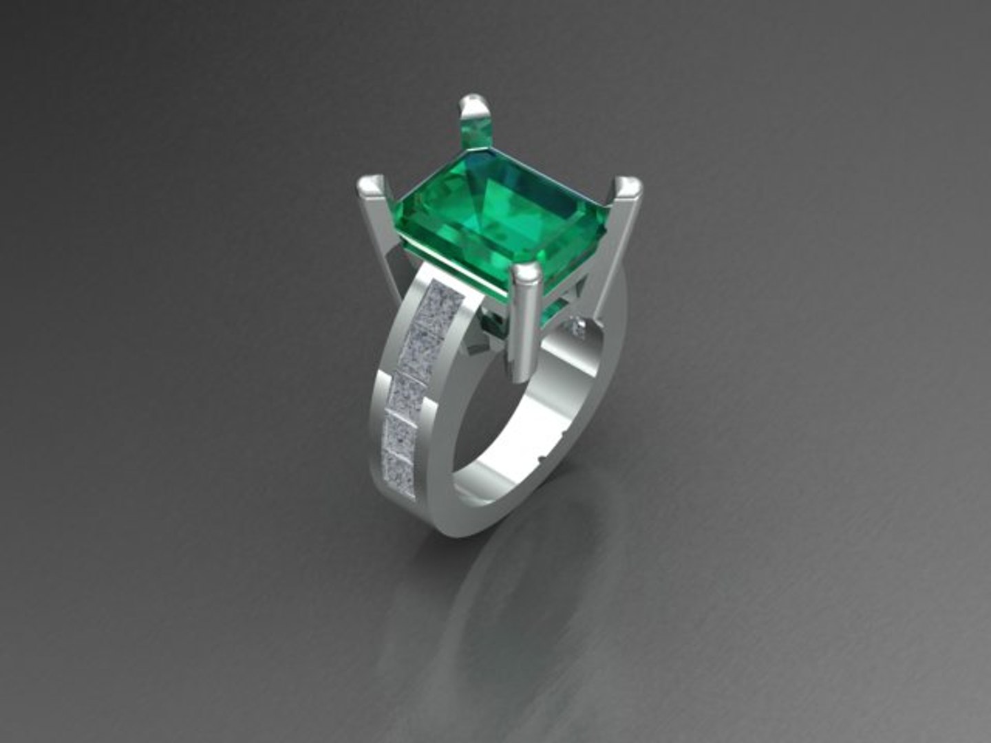3D Model Ring Emerald Cut - TurboSquid 1203877