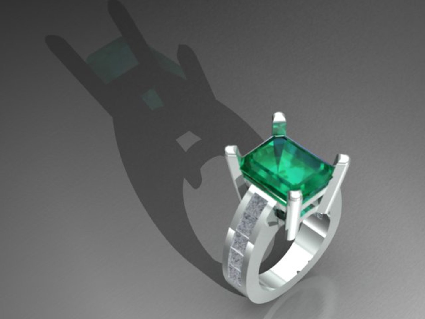 3D Model Ring Emerald Cut - TurboSquid 1203877