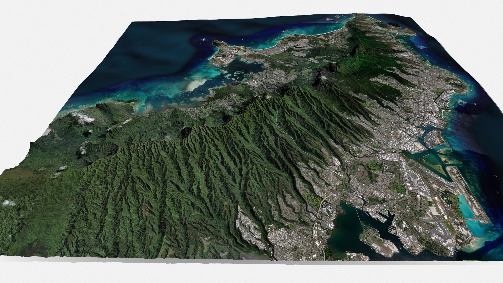3D Mountain Landscape Honolulu Hawaii Model - TurboSquid 2234289
