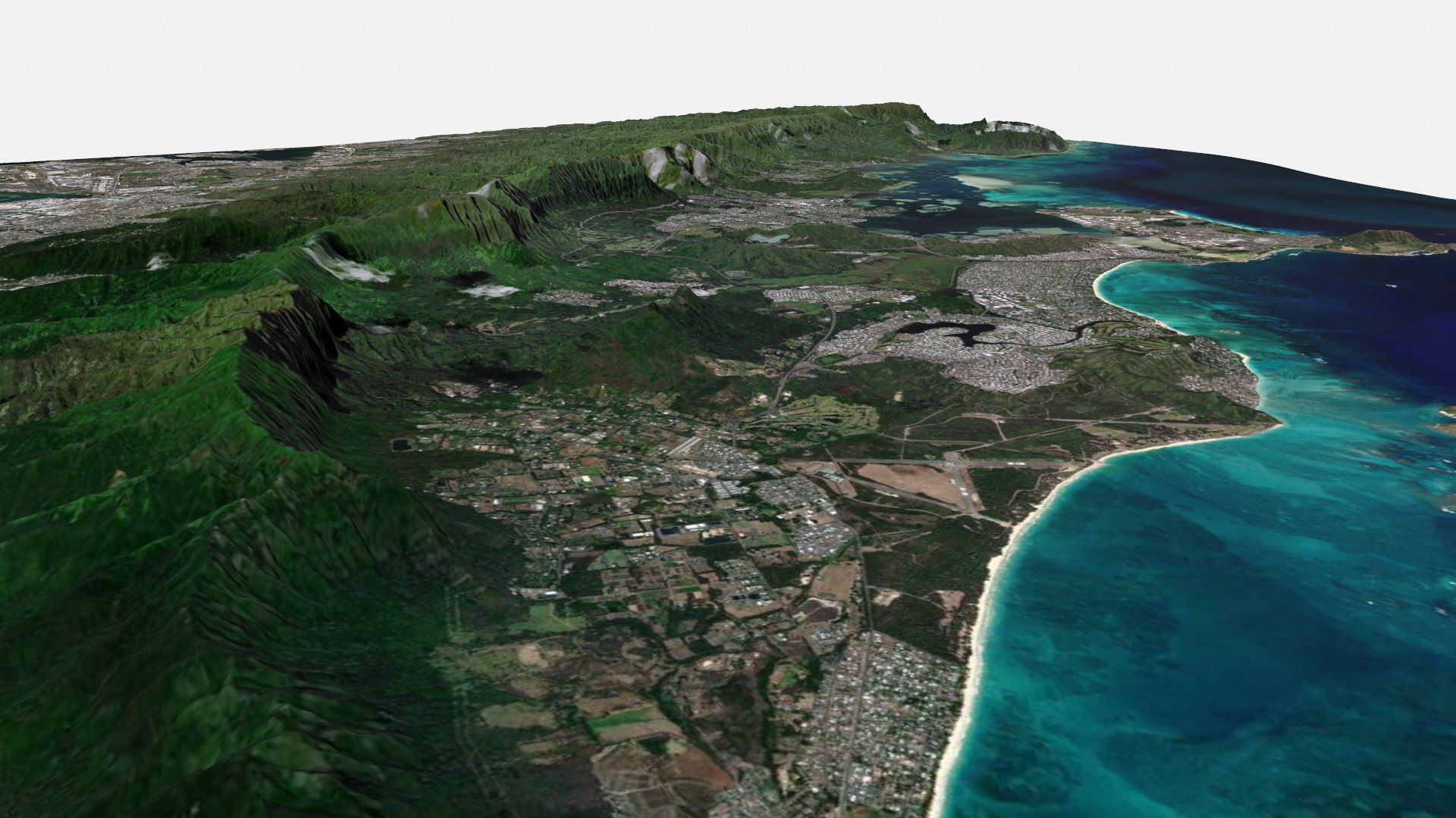3D Mountain Landscape Honolulu Hawaii Model - TurboSquid 2234289