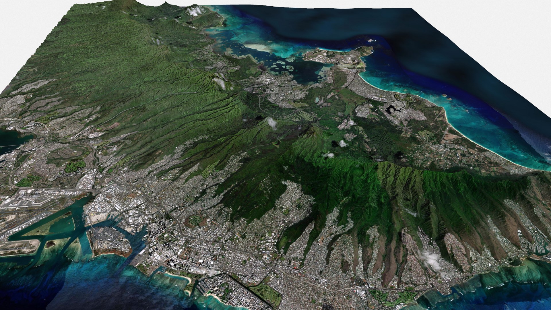 3D Mountain Landscape Honolulu Hawaii Model - TurboSquid 2234289