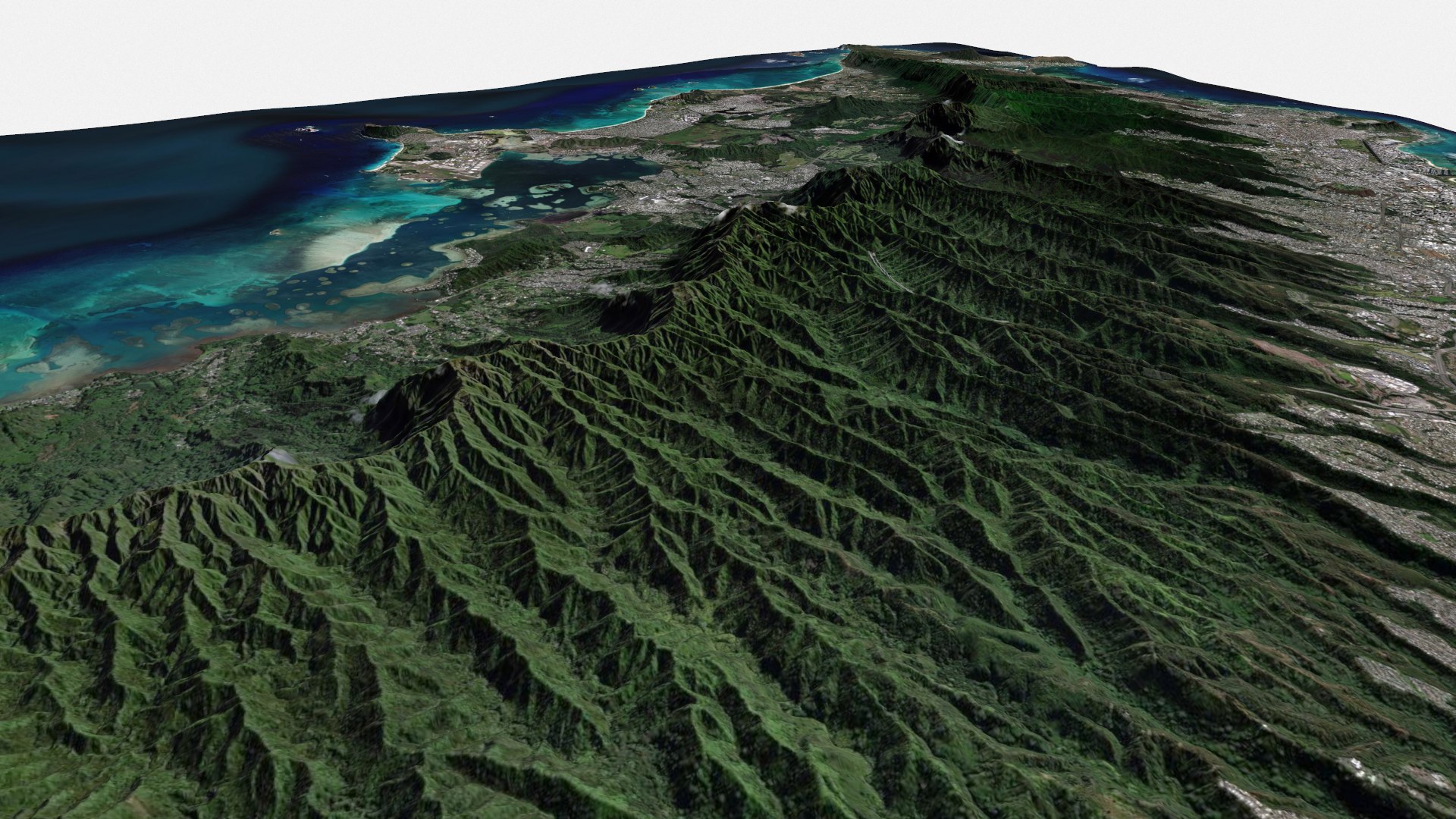 3D Mountain Landscape Honolulu Hawaii Model - TurboSquid 2234289