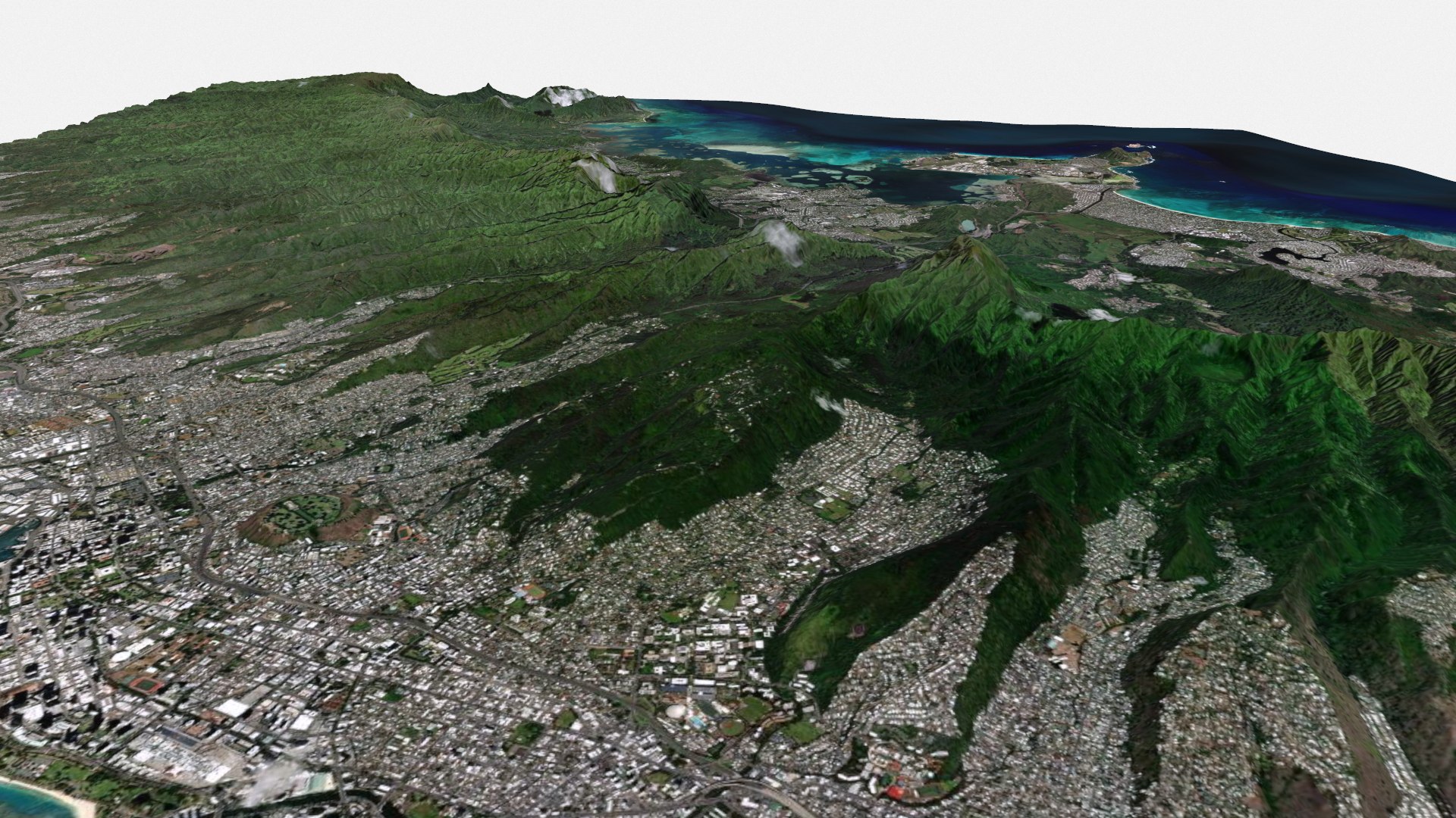 3D Mountain Landscape Honolulu Hawaii Model - TurboSquid 2234289