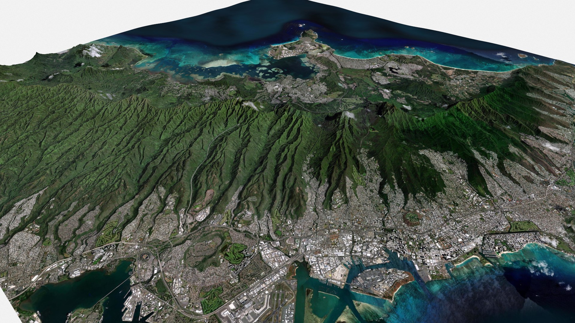 3D Mountain Landscape Honolulu Hawaii Model - TurboSquid 2234289
