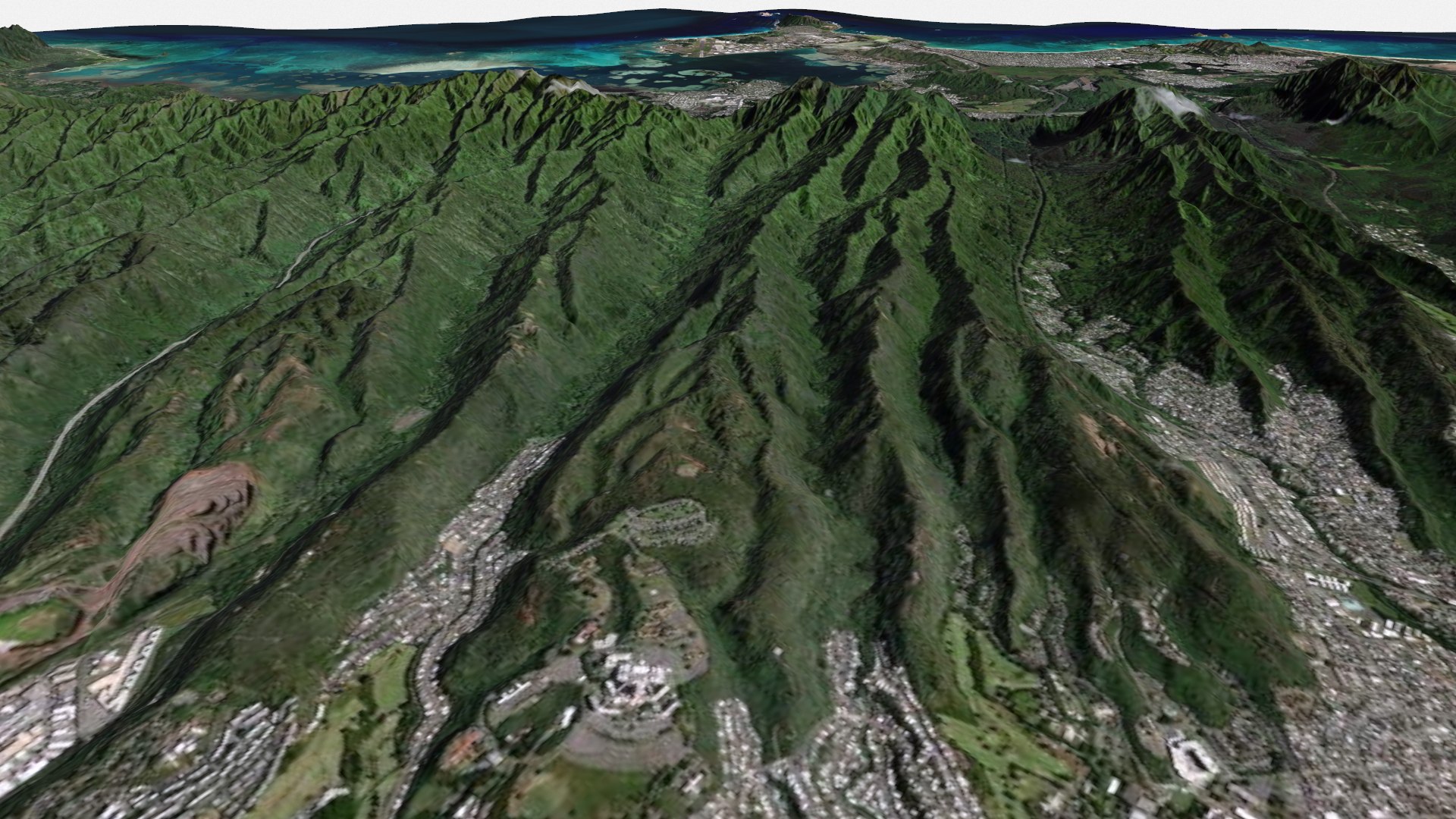 3D Mountain Landscape Honolulu Hawaii Model - TurboSquid 2234289