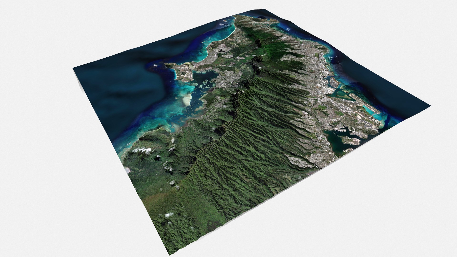 3D Mountain Landscape Honolulu Hawaii Model - TurboSquid 2234289