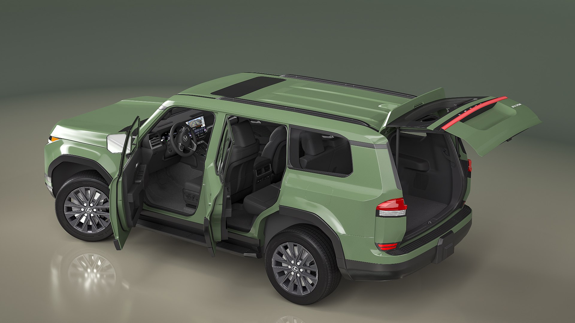 3D Lexus GX 550 SUV Nori Green Pearl Rigged Model - TurboSquid 2327227
