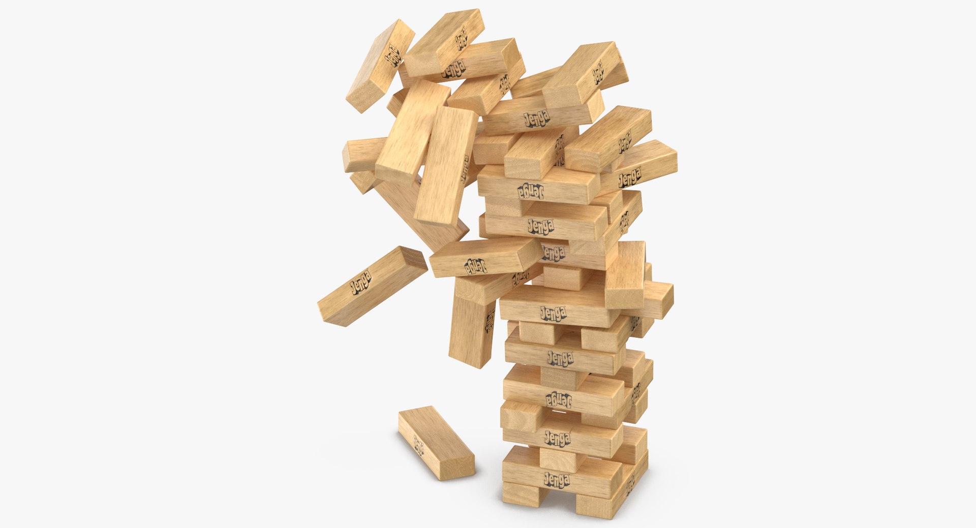 Jenga Falling Towers Games Model - TurboSquid 1484075