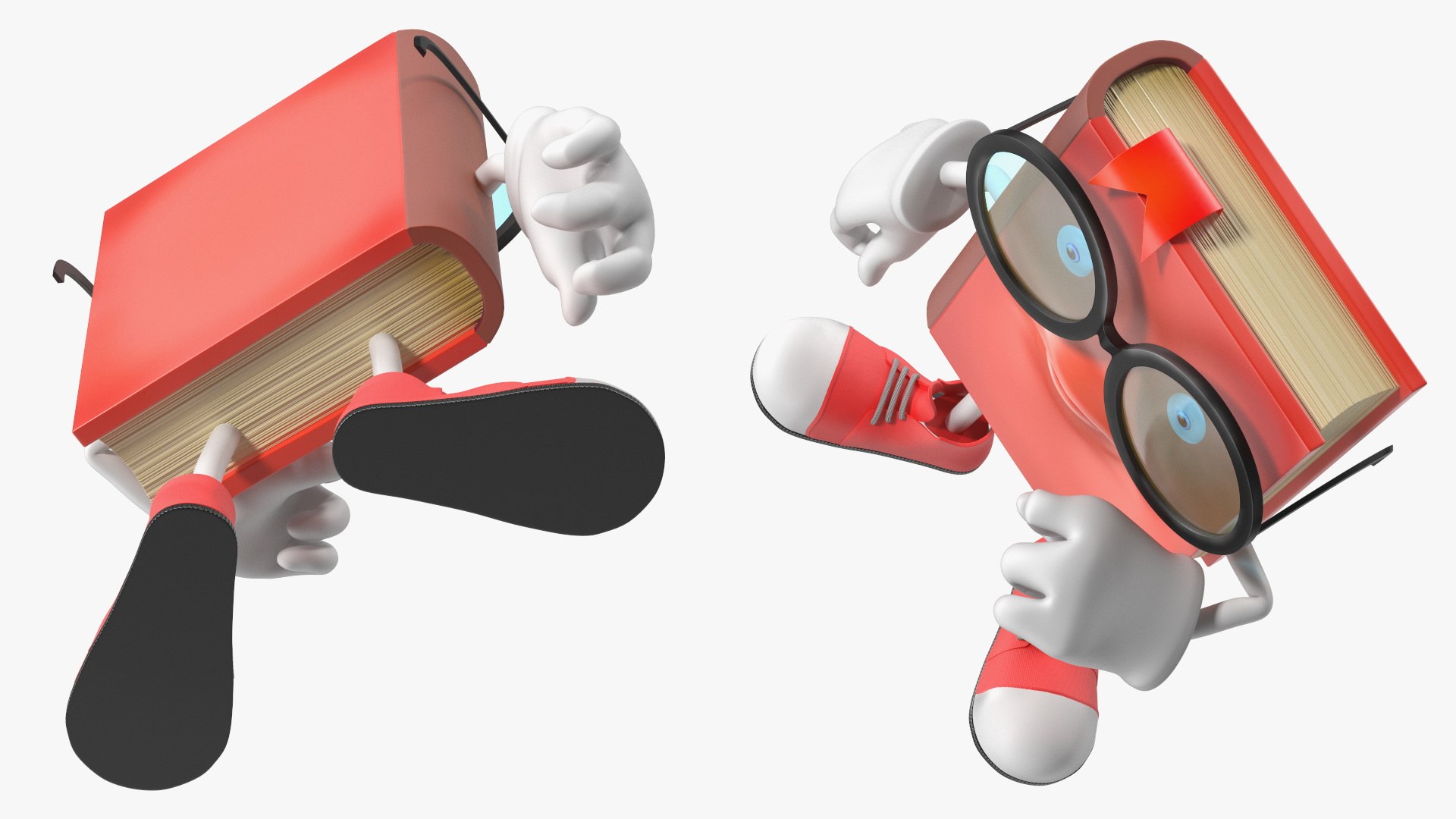 Sad Cartoon Book Red 3D Model - TurboSquid 2128351