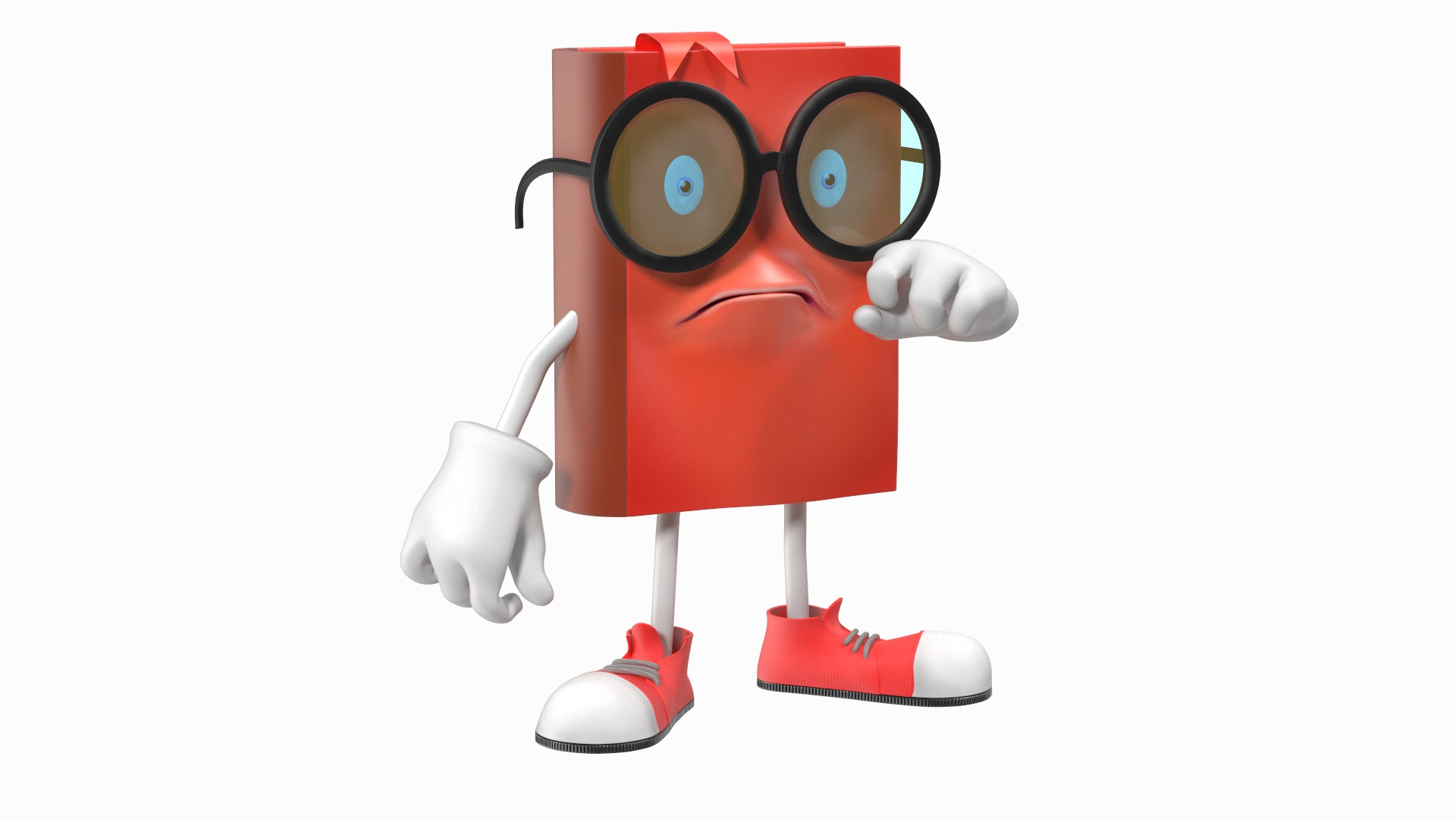 Sad Cartoon Book Red 3D Model - TurboSquid 2128351