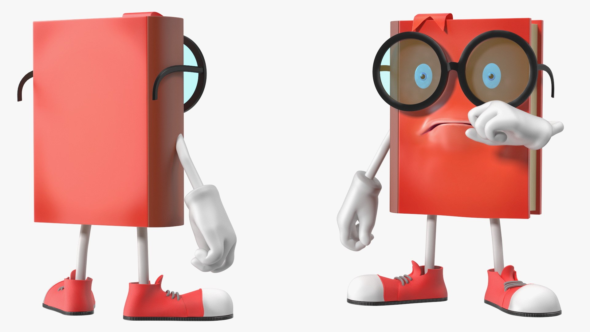 Sad Cartoon Book Red 3D Model - TurboSquid 2128351