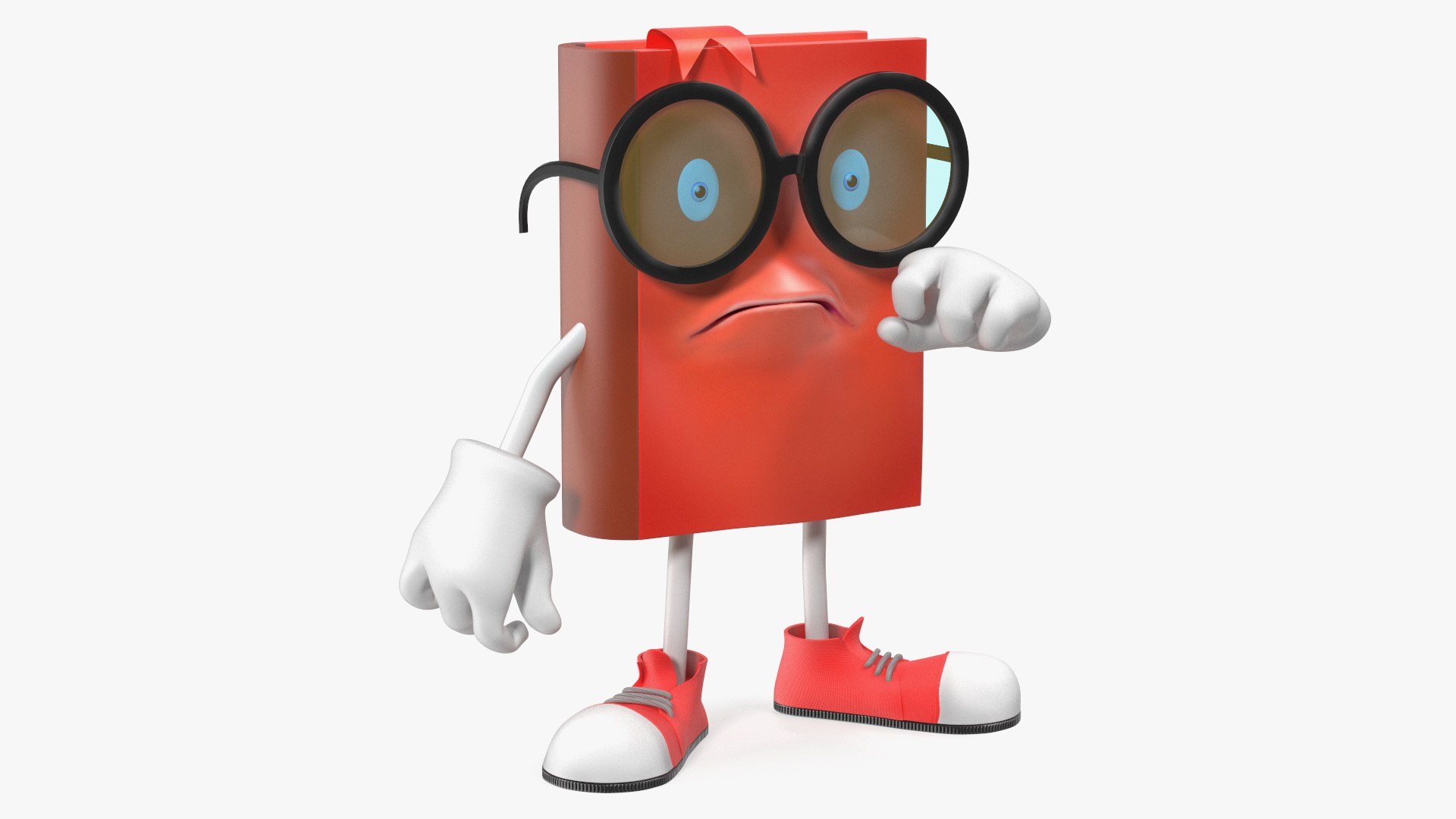 Sad Cartoon Book Red 3D model - TurboSquid 2128351