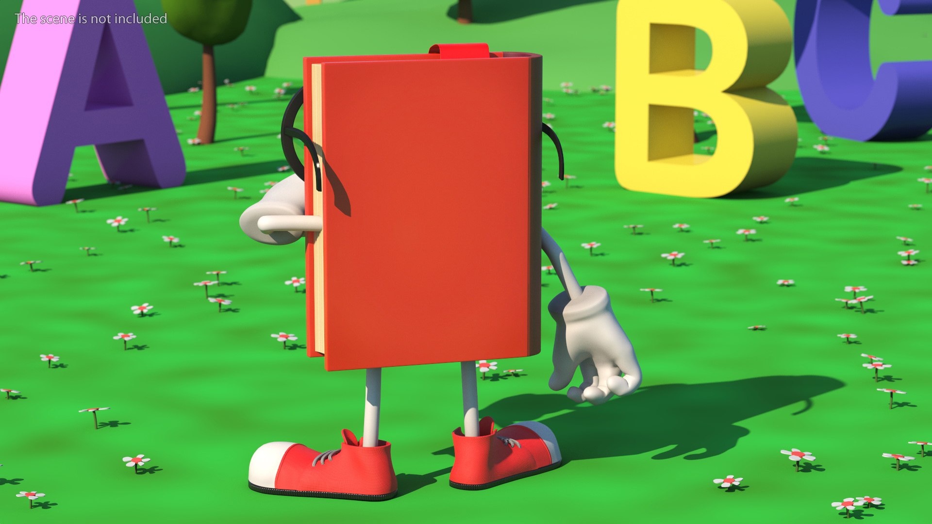 Sad Cartoon Book Red 3D Model - TurboSquid 2128351