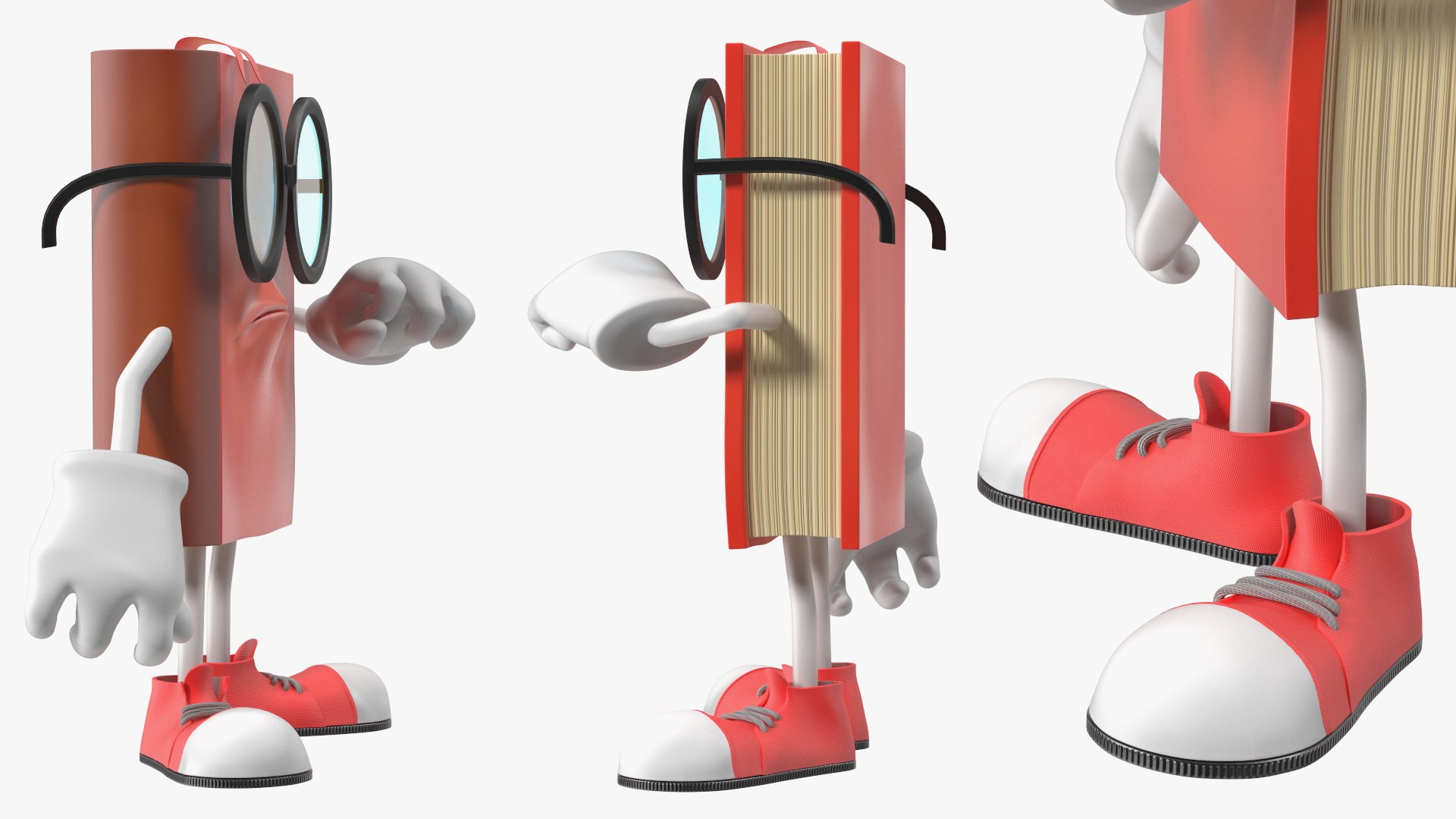 Sad Cartoon Book Red 3D Model - TurboSquid 2128351