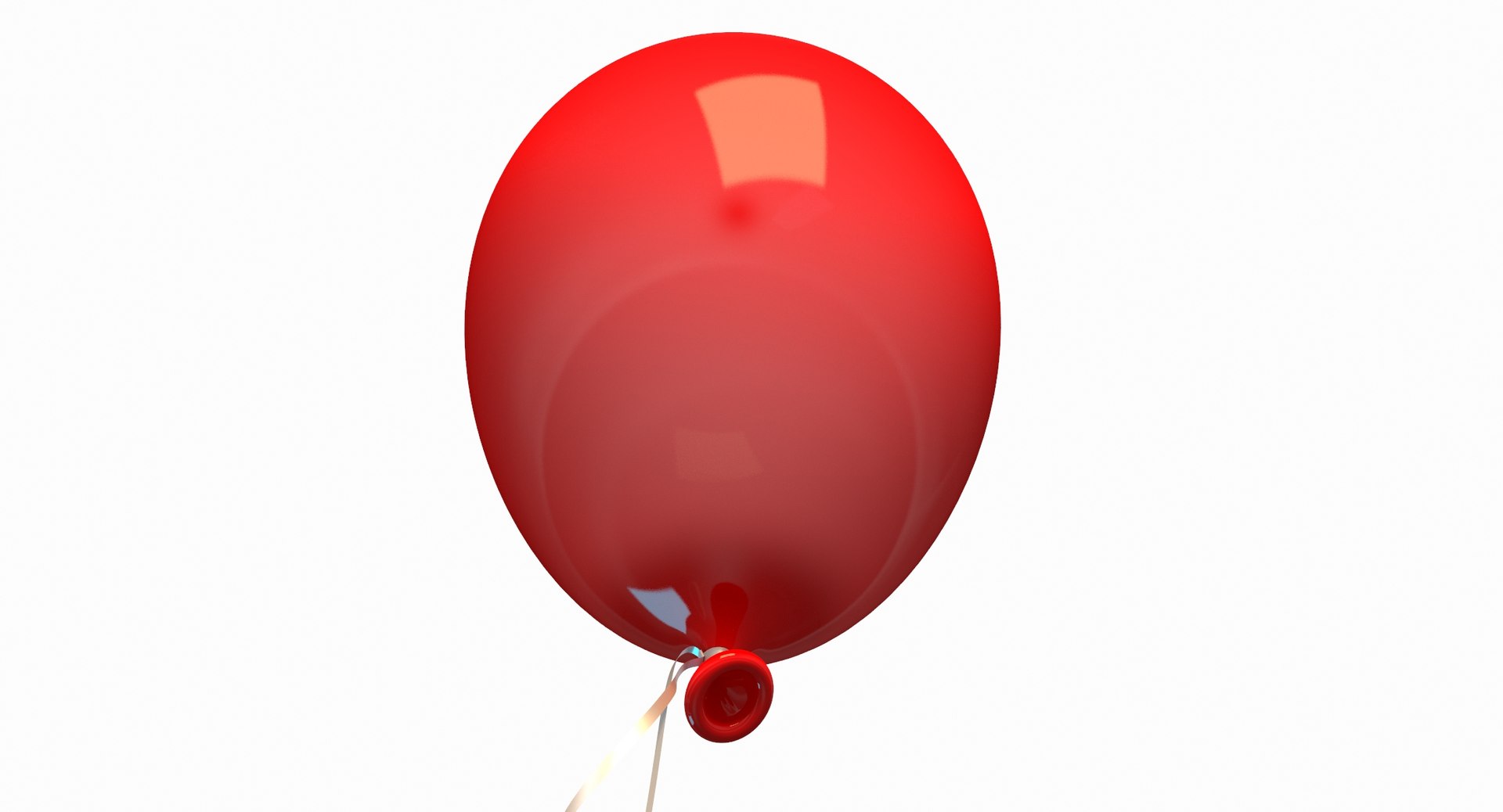 3D Red Balloon Ribbon Model - TurboSquid 1400159