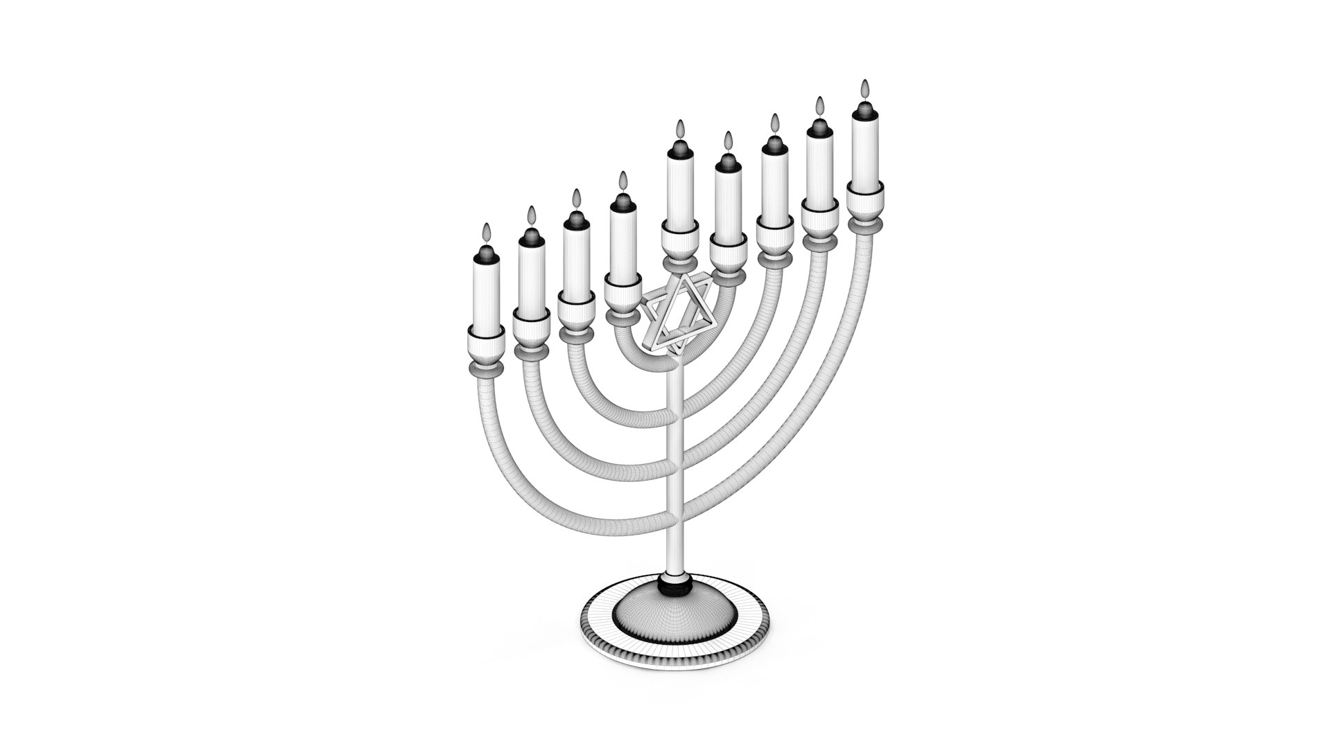 3D Hanukkah Menorah - TurboSquid 2184432