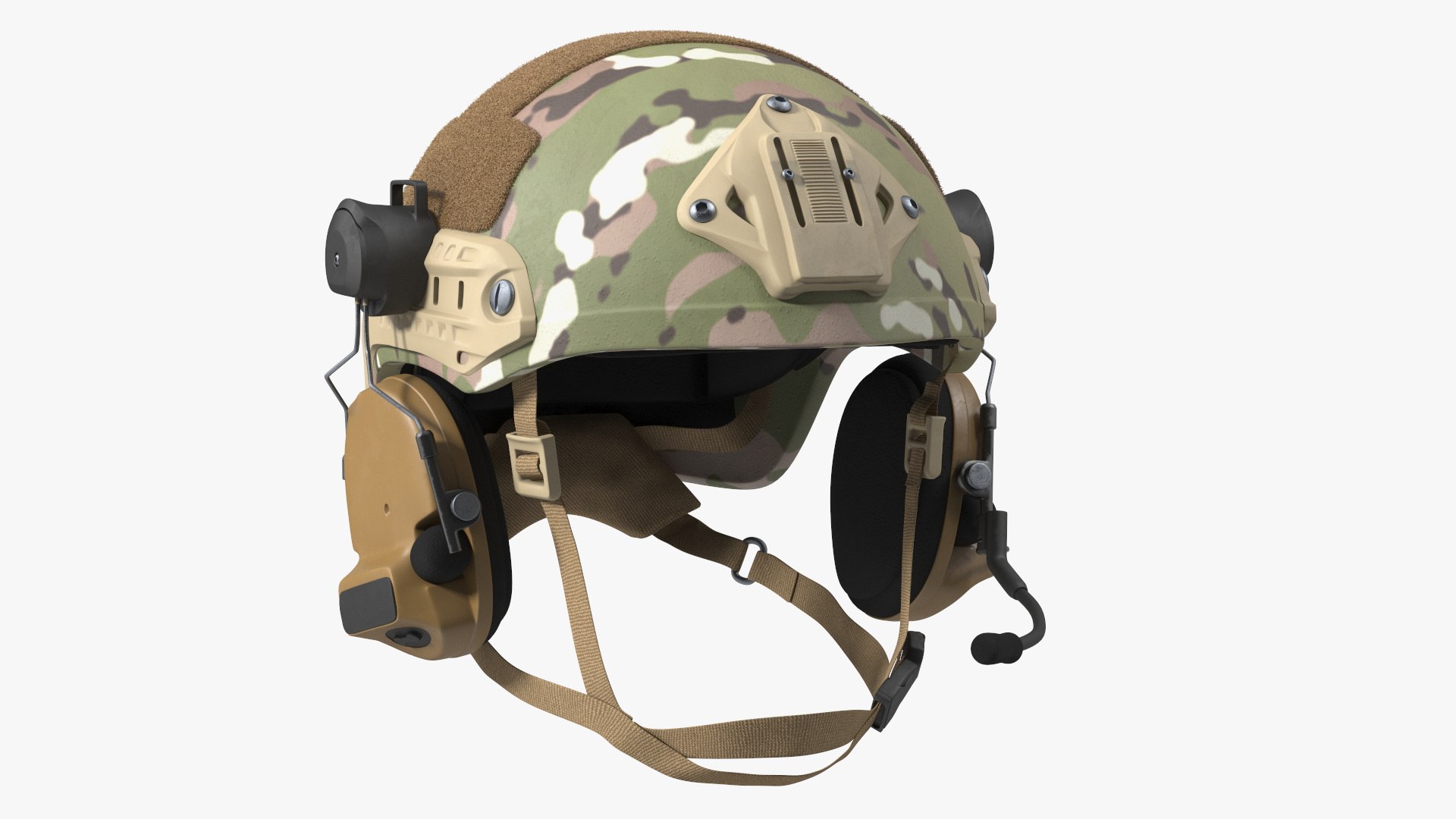 Tactical Gear Helmet Green Camo Fur 3D Model - TurboSquid 2259414
