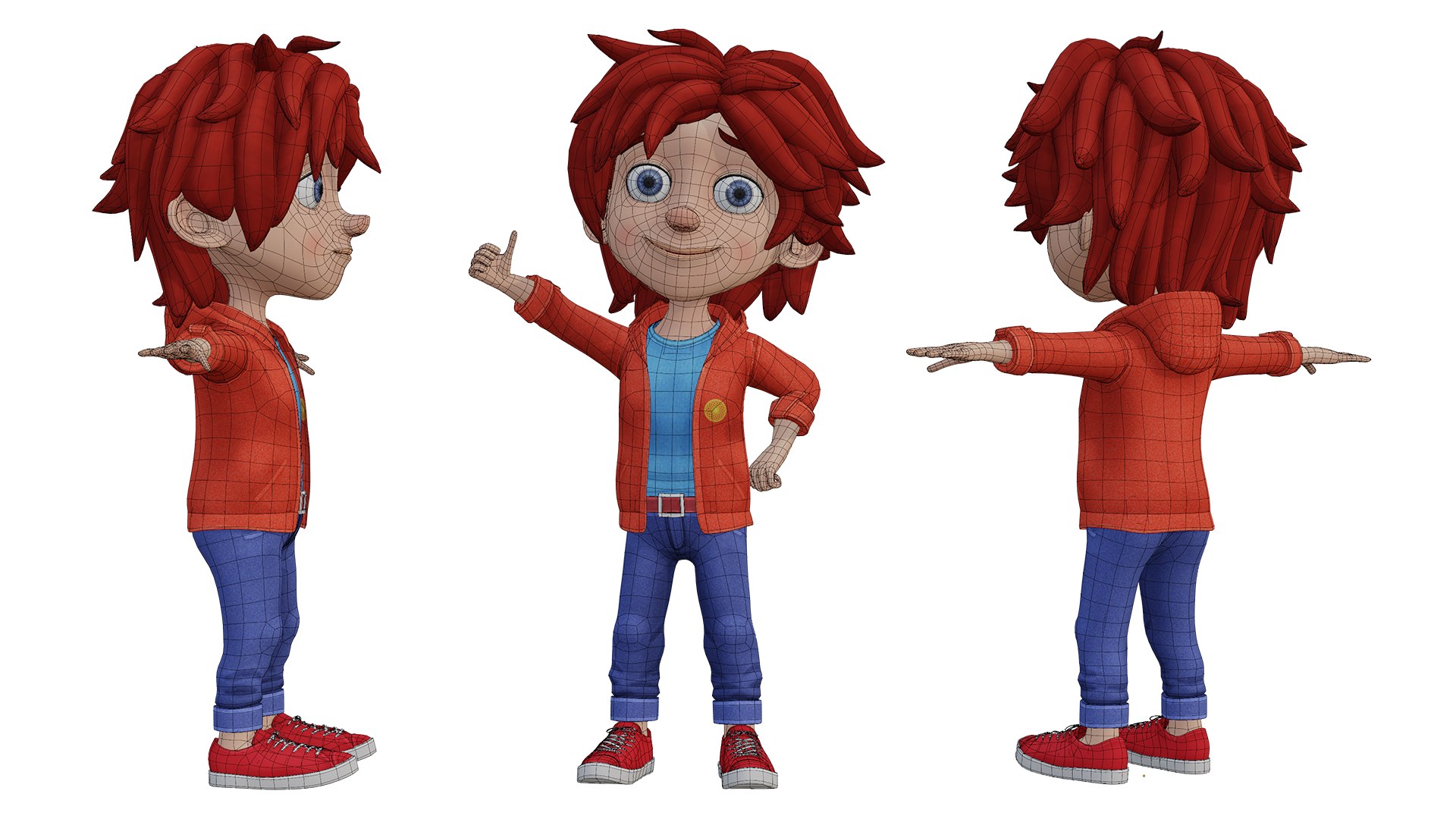 Stylized Cartoon Boy 3D Character Fully Rigged Animation Ready Model ...