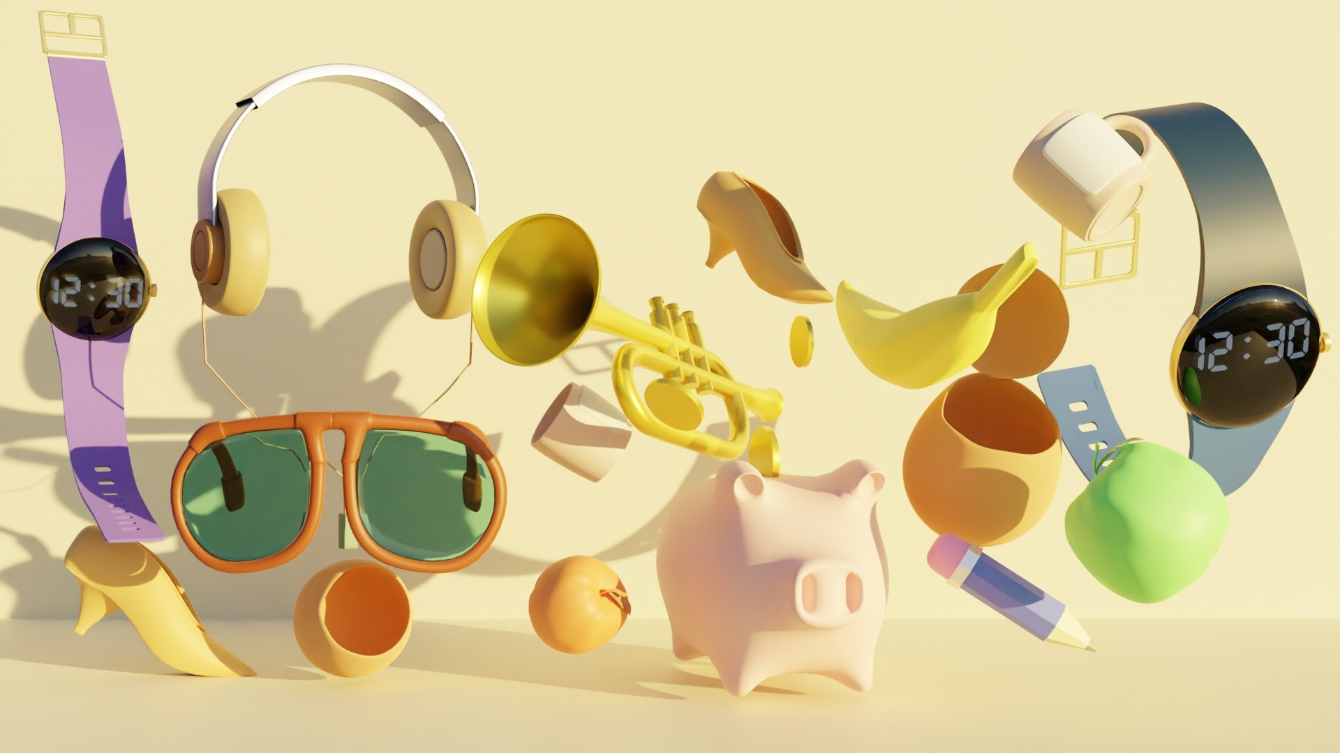 Basic 3D Object Floating 3D Model - Low Poly 3D Model - TurboSquid 1975398