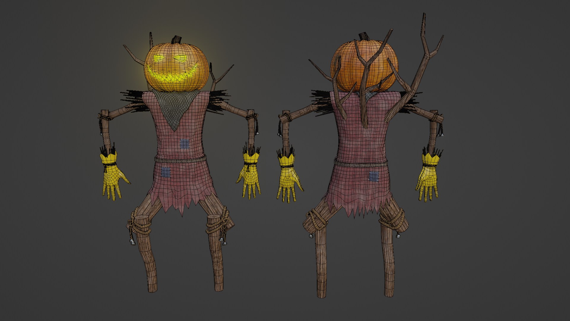 3D Model Scarecrow Rigged - TurboSquid 2020081