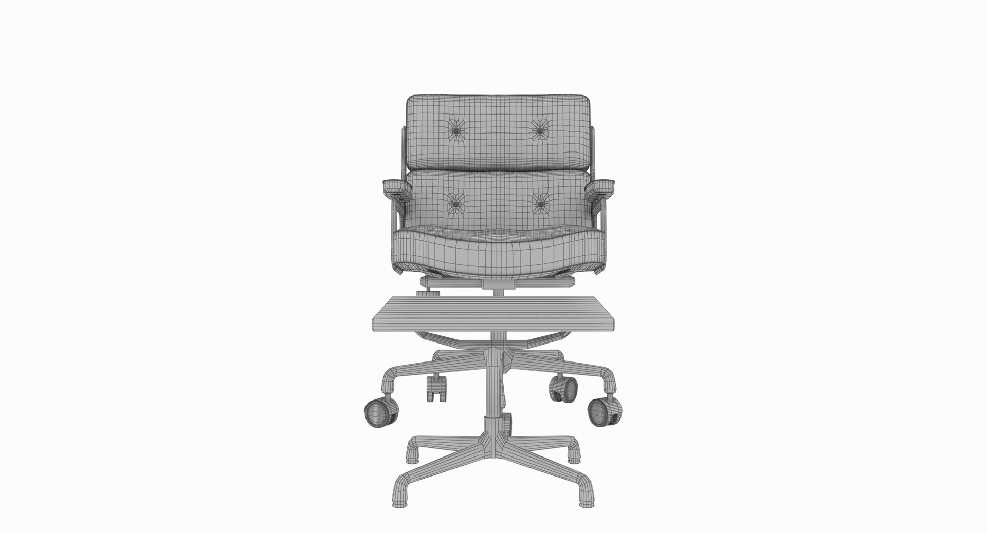 Eames Executive Chair Chrome Frame Taupe Fabric and Ottoman by Herman ...