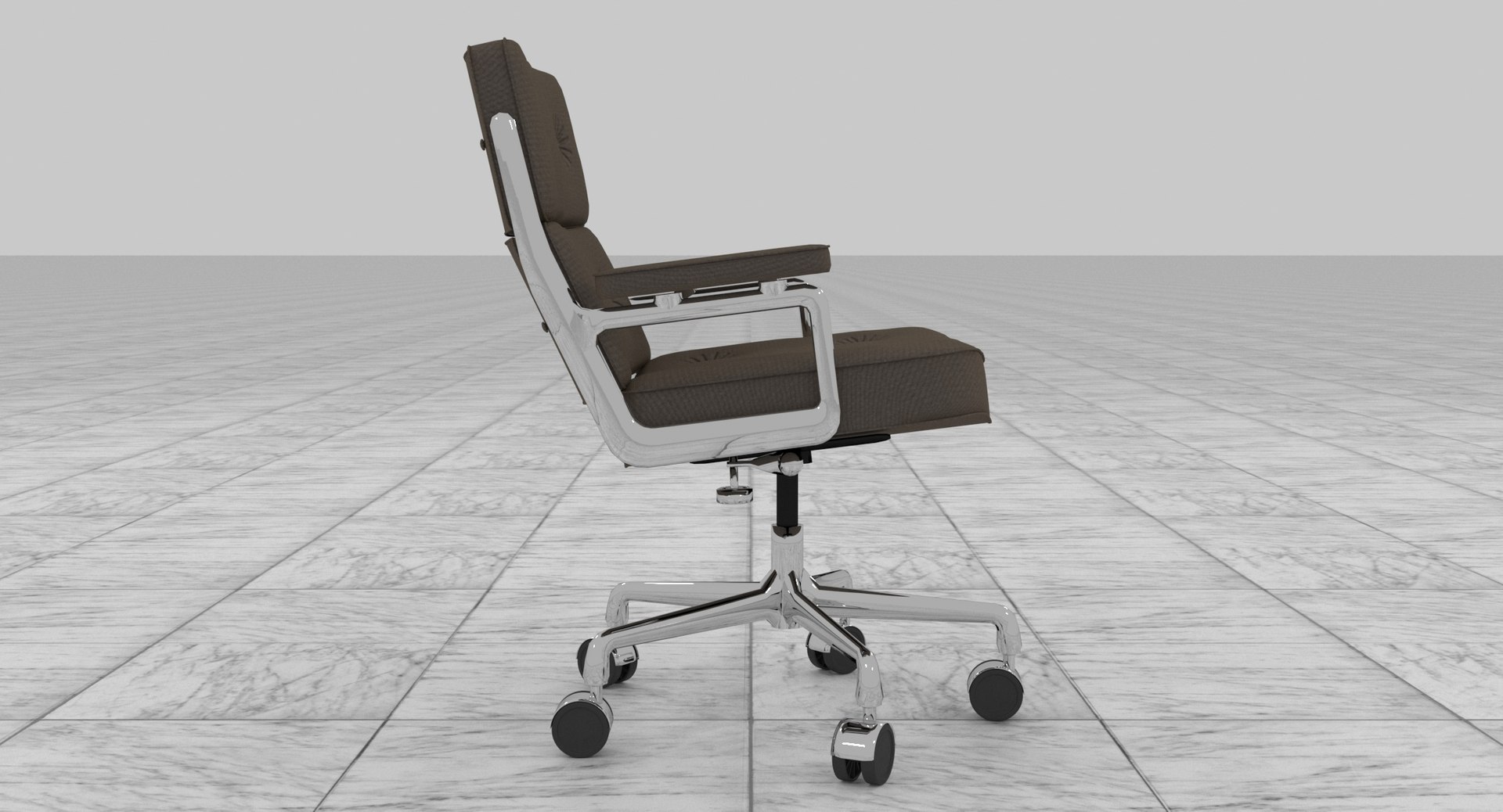 Eames Executive Chair Chrome Frame Taupe Fabric and Ottoman by Herman ...