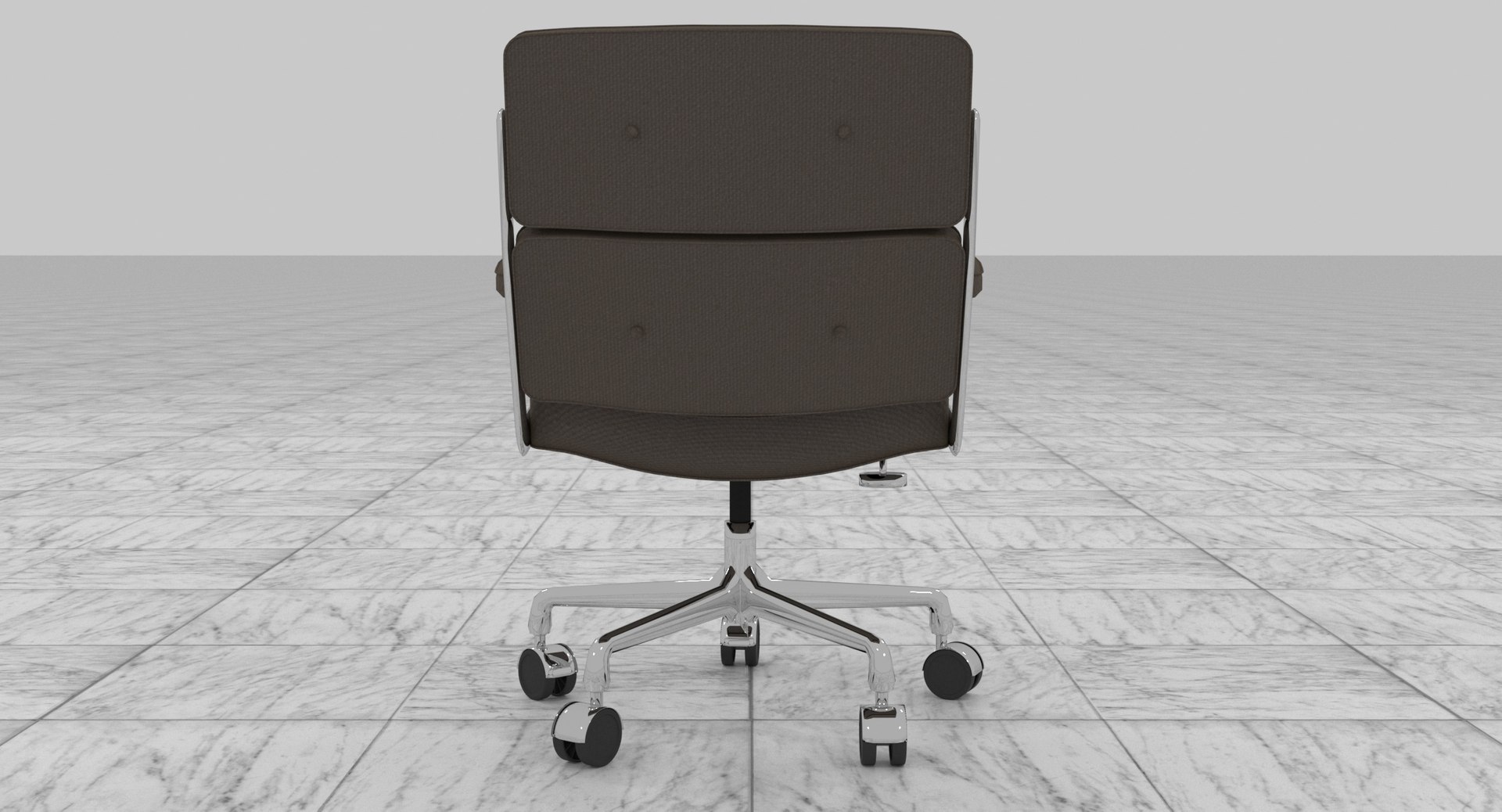 Eames Executive Chair Chrome Frame Taupe Fabric and Ottoman by Herman ...