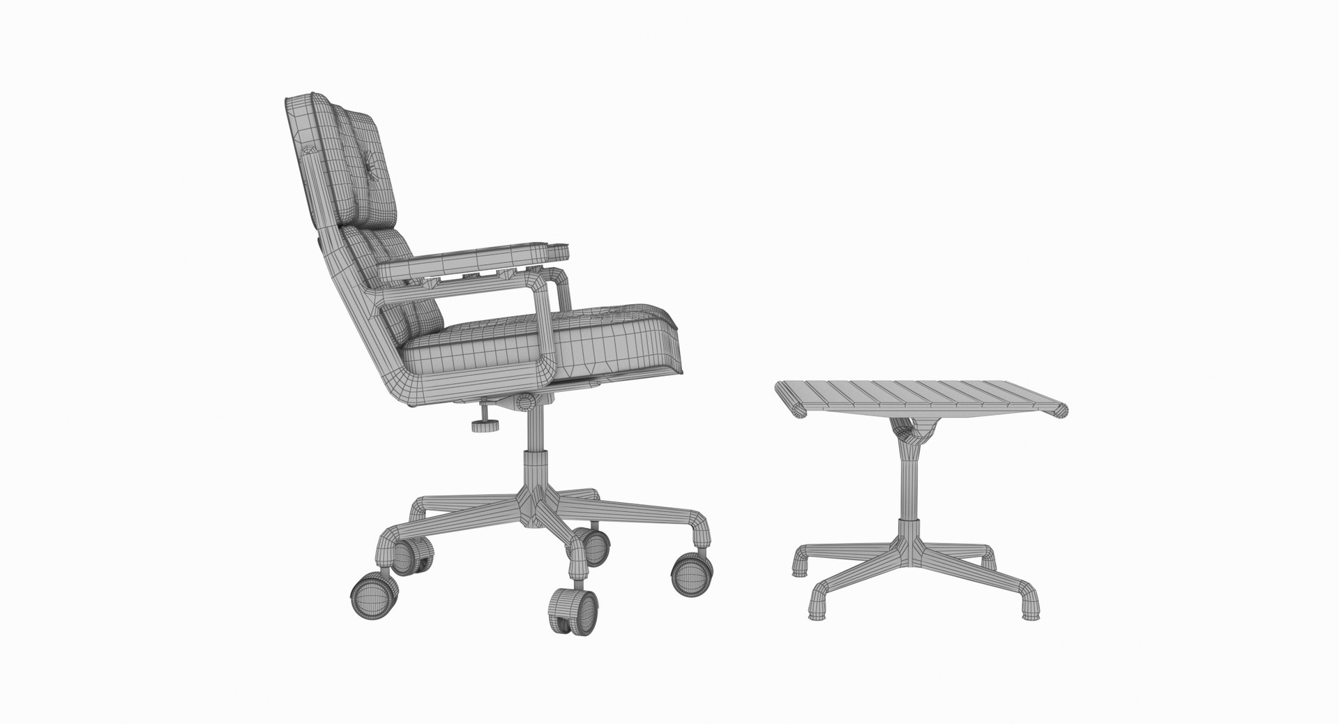 Eames Executive Chair Chrome Frame Taupe Fabric and Ottoman by Herman ...