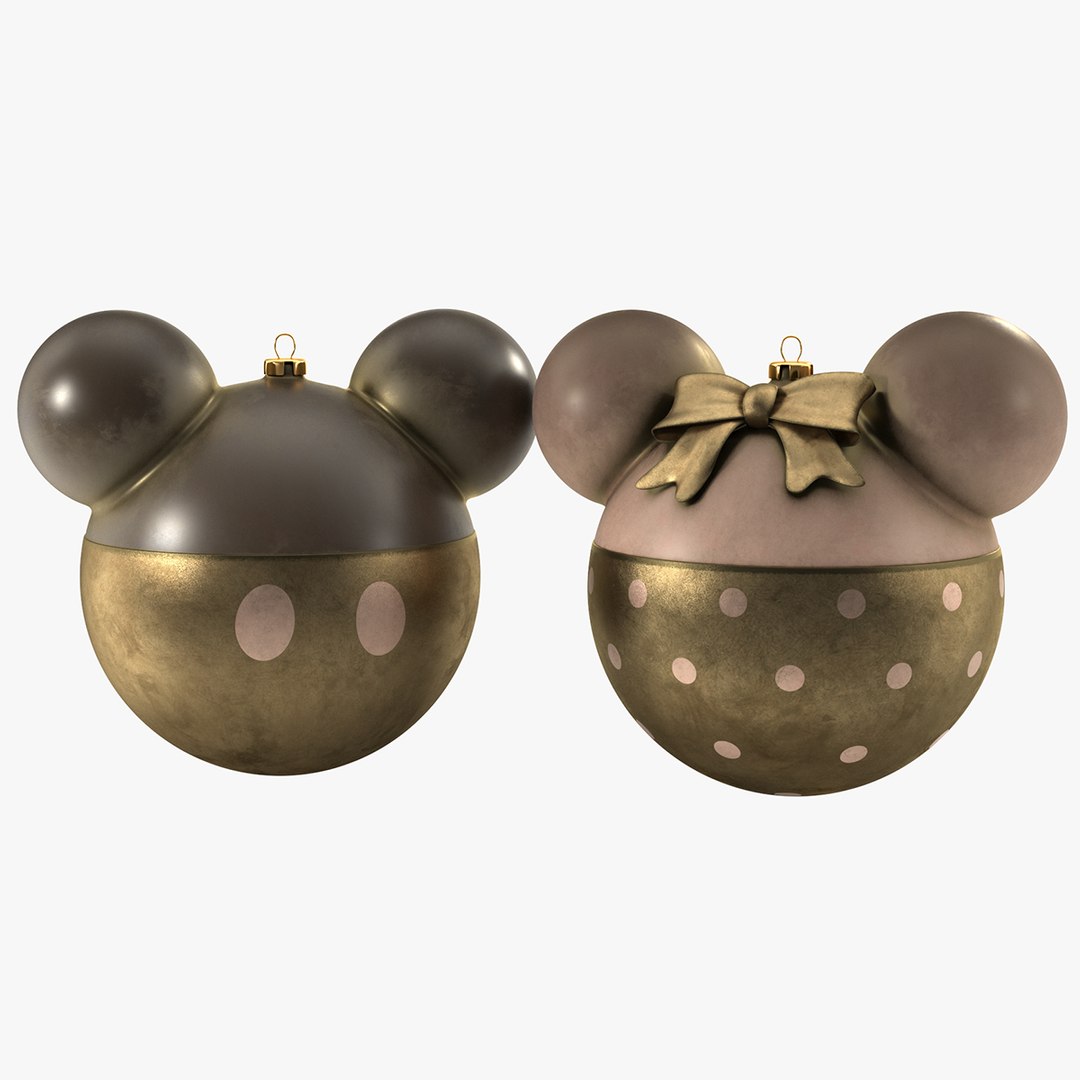 3D Mickey Minnie Mouse Christmas Balls Model - TurboSquid 1654566