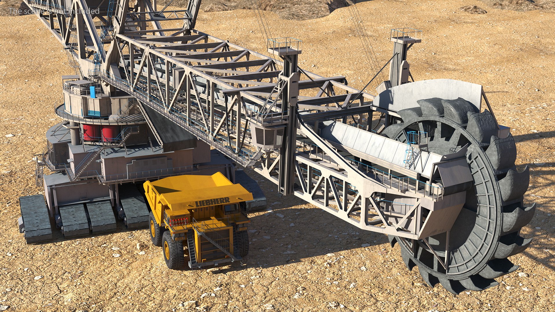Mining Multi Bucket Wheel Excavator with Heavy Duty Dump Truck Liebherr ...