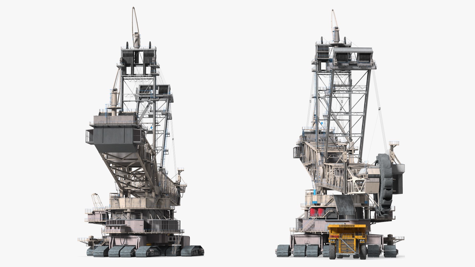 Mining Multi Bucket Wheel Excavator with Heavy Duty Dump Truck Liebherr ...