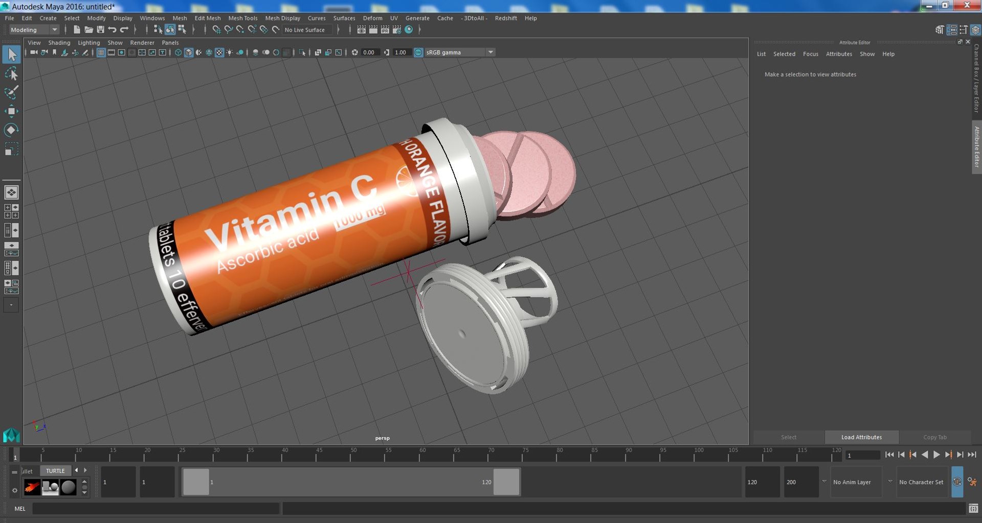 3D Vitamin C Tube Packaging 10 Tabs Open - TurboSquid 2211445