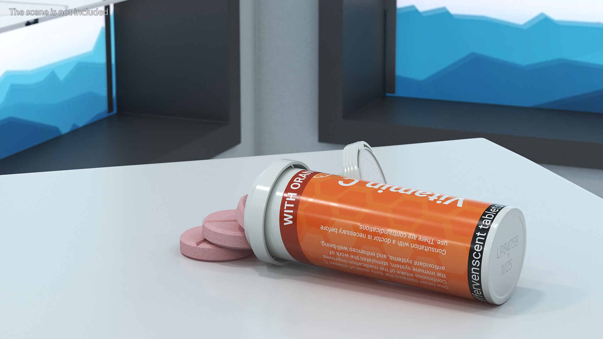 3D Vitamin C Tube Packaging 10 Tabs Open - TurboSquid 2211445