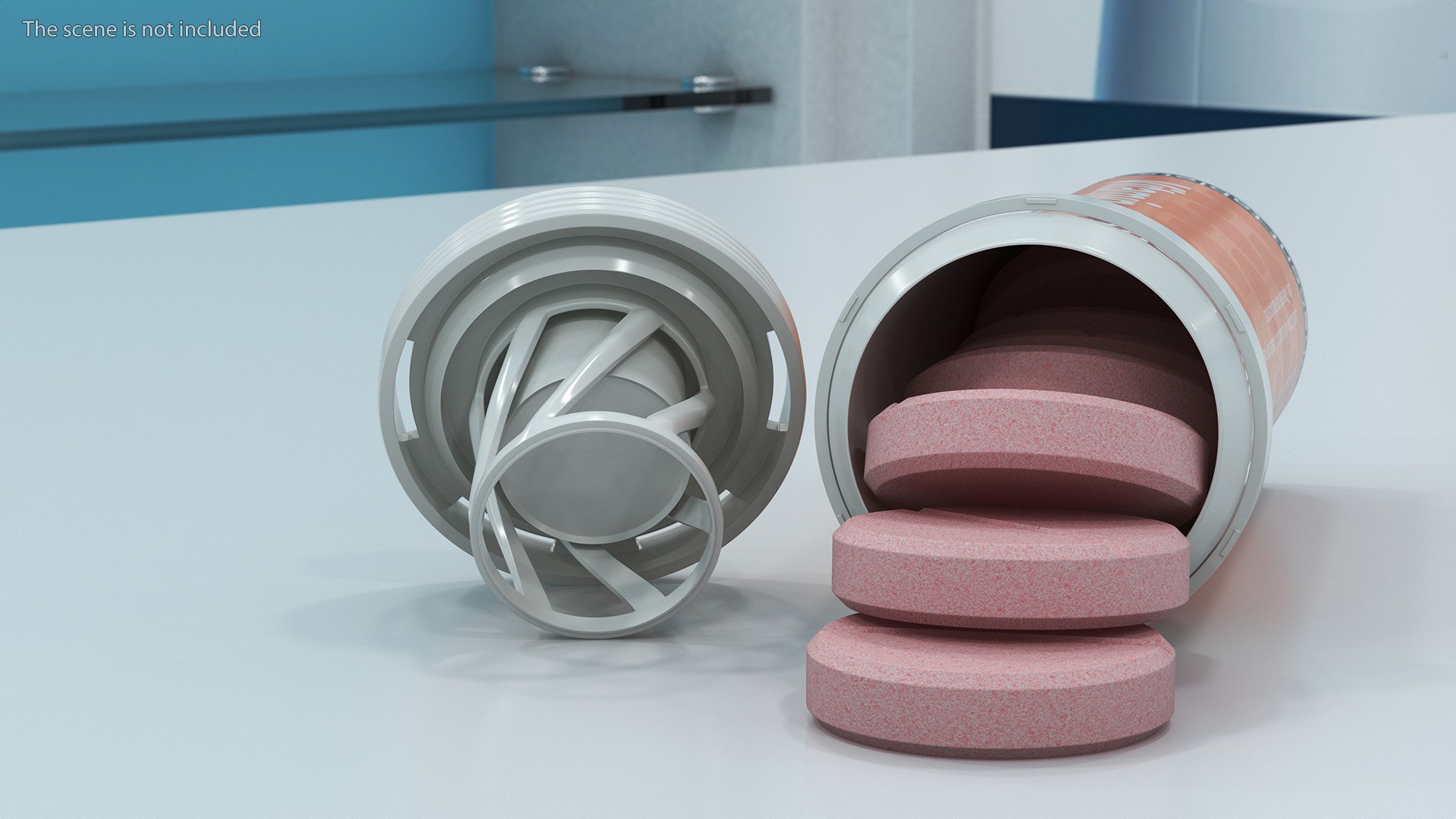 3D Vitamin C Tube Packaging 10 Tabs Open - TurboSquid 2211445