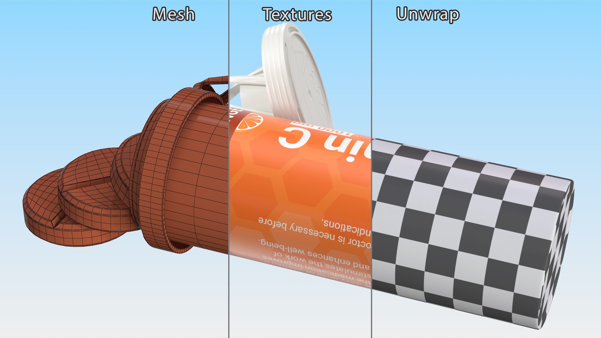 3D Vitamin C Tube Packaging 10 Tabs Open - TurboSquid 2211445